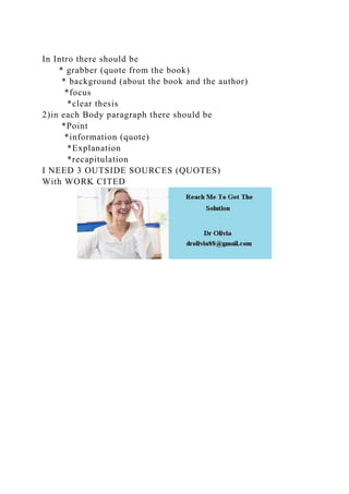 In Intro there should be grabber (quote from the book) .docx