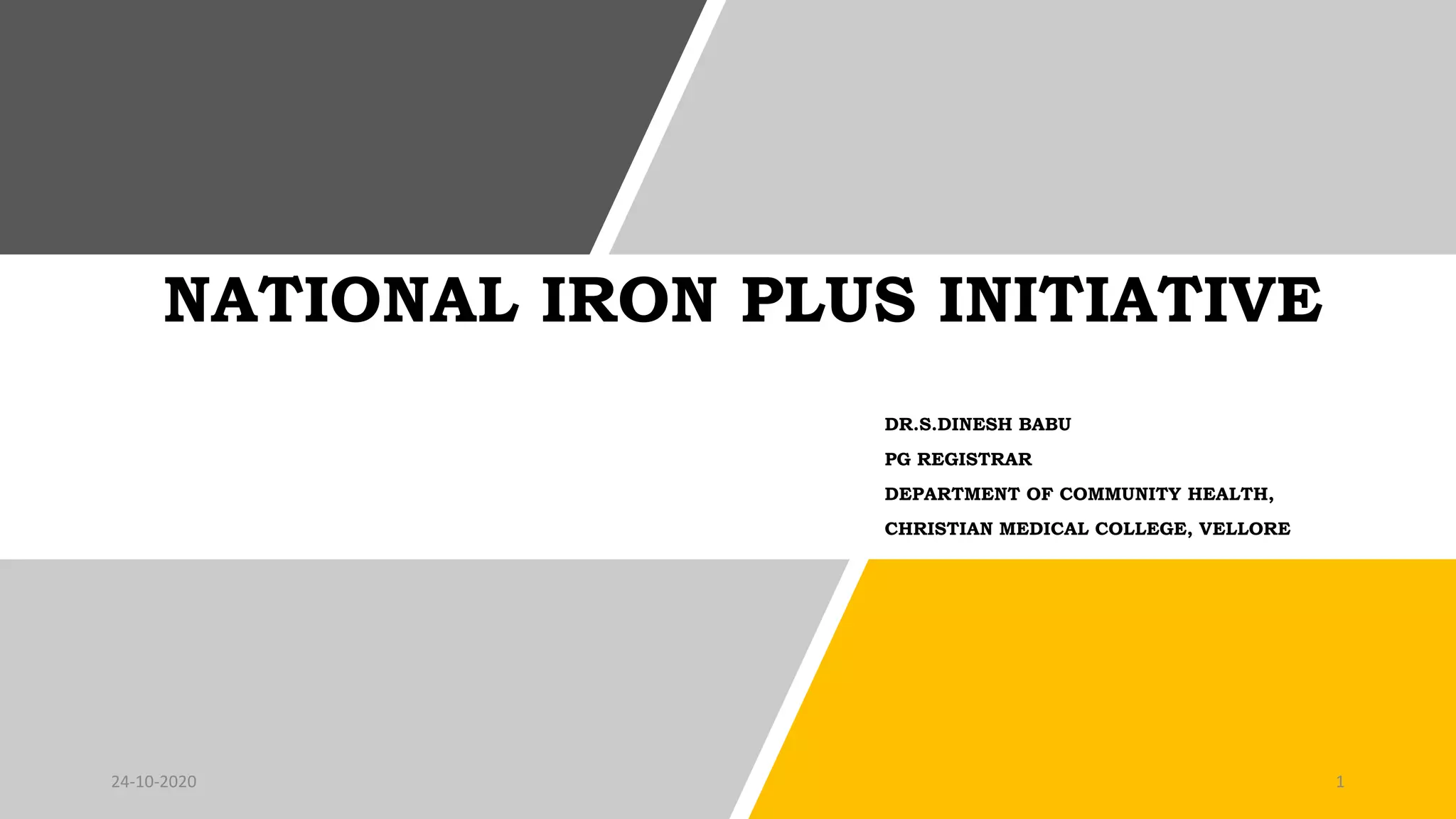 INTENSIFIED NATIONAL IRON PLUS INITIATIVE | PPTX