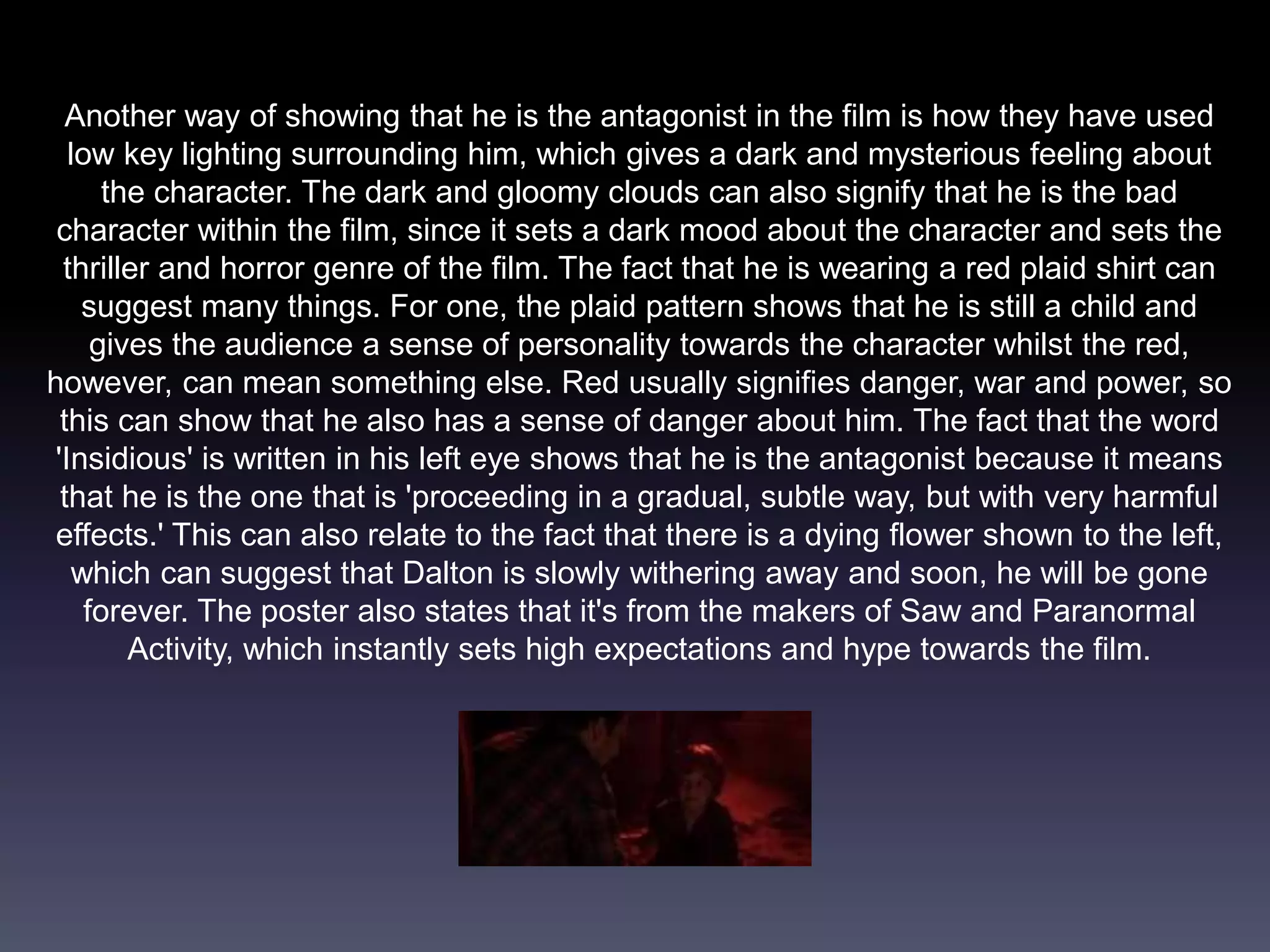 Insidious Clip Analysis | PPTX