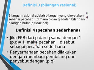 bilangan rasional dan irasional matematika | PPT