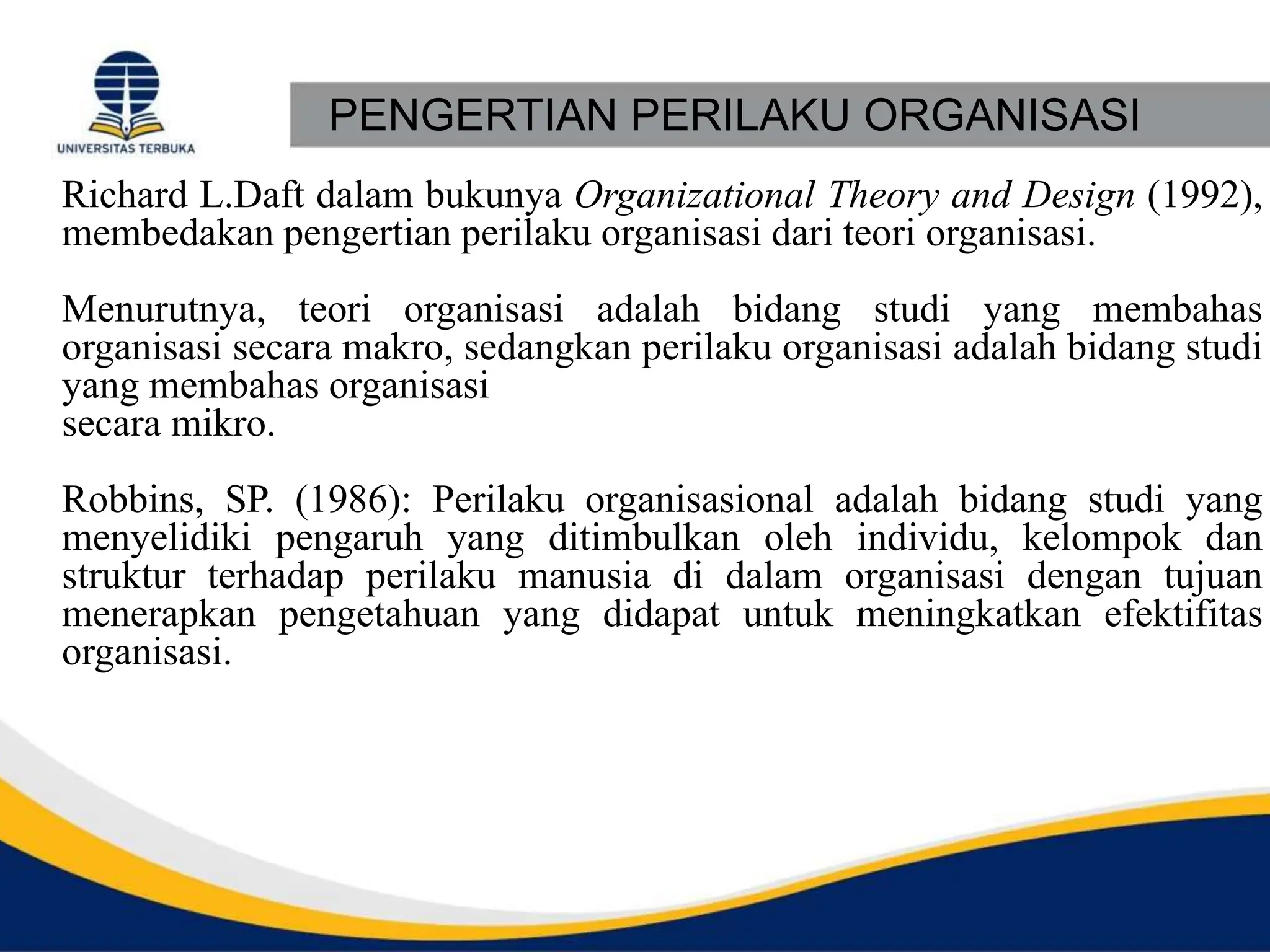Perilaku Organisasi Magister for Manajemen | PPTX