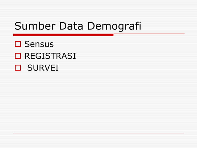 Dasar-Dasar Demografi | PPT