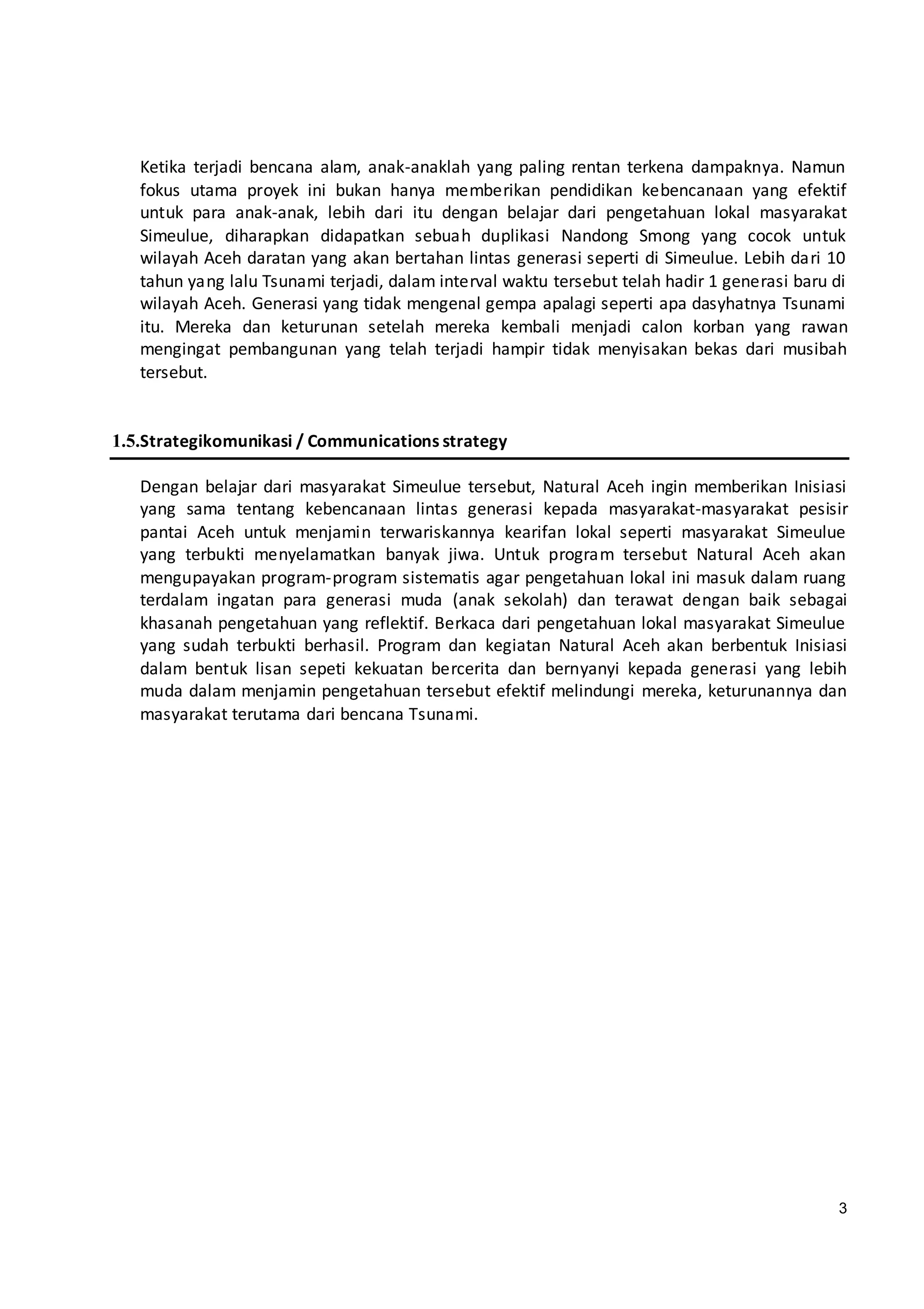 Inisiasi kearifan lokal nandong smong (syair tsunami) sebagai ...