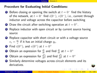 Network theory Initial Conditions: Circuit analysis using initial ...