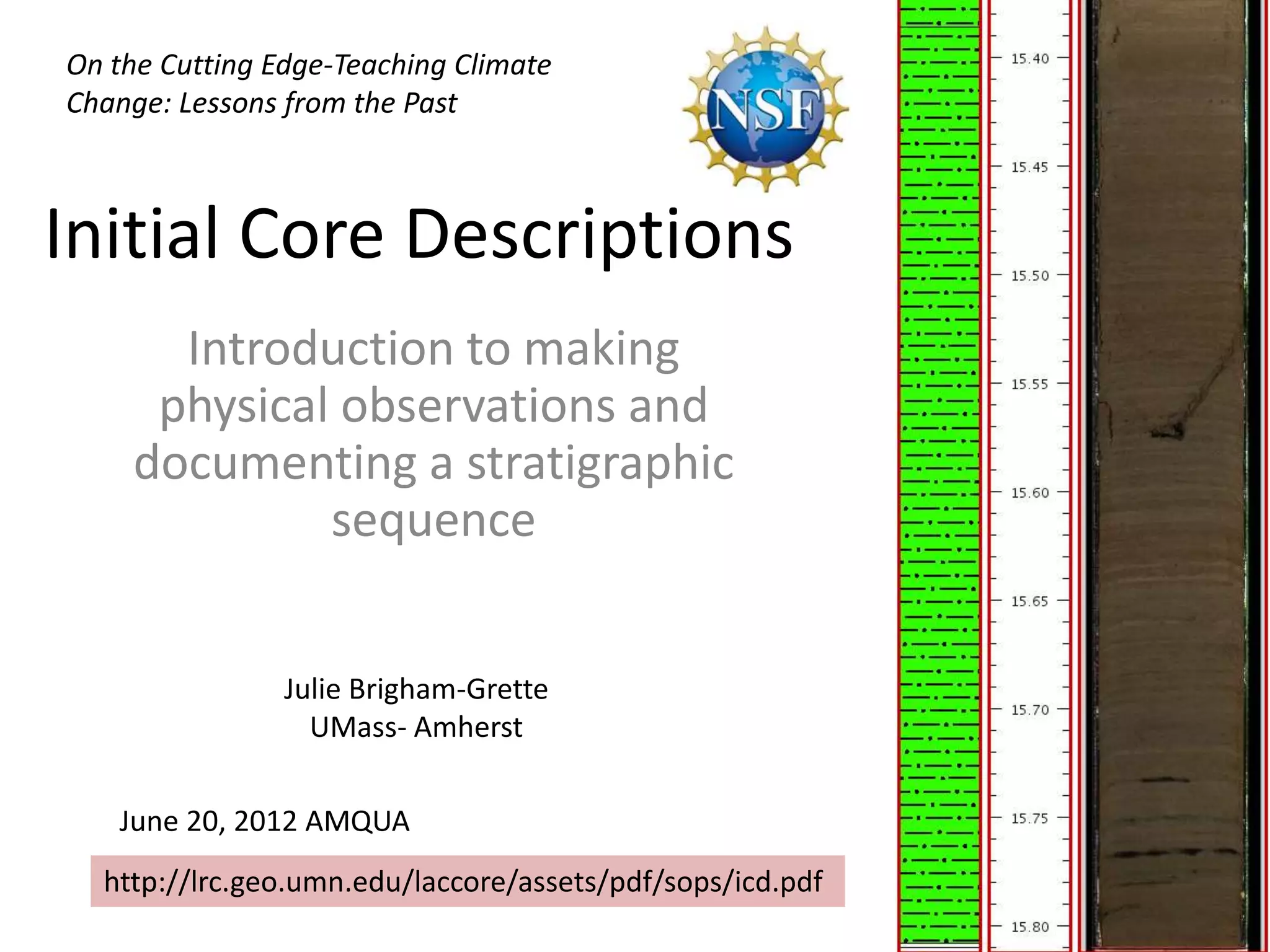 Initial Core Descriptions | PPTX