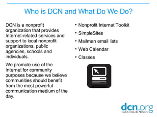 First DCN Nonprofit Project Meeting | PPT