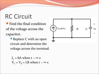 Initial and final condition for circuit | PPT
