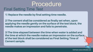 How to determine Initial and Final Setting Time of Cement? | PPTX