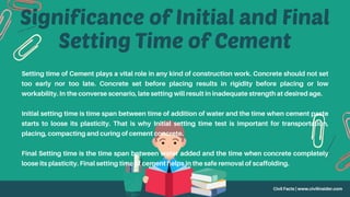 How to determine Initial and Final Setting Time of Cement? | PPTX | Science