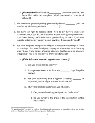 Initial Appearance Script in Federal Court | PDF