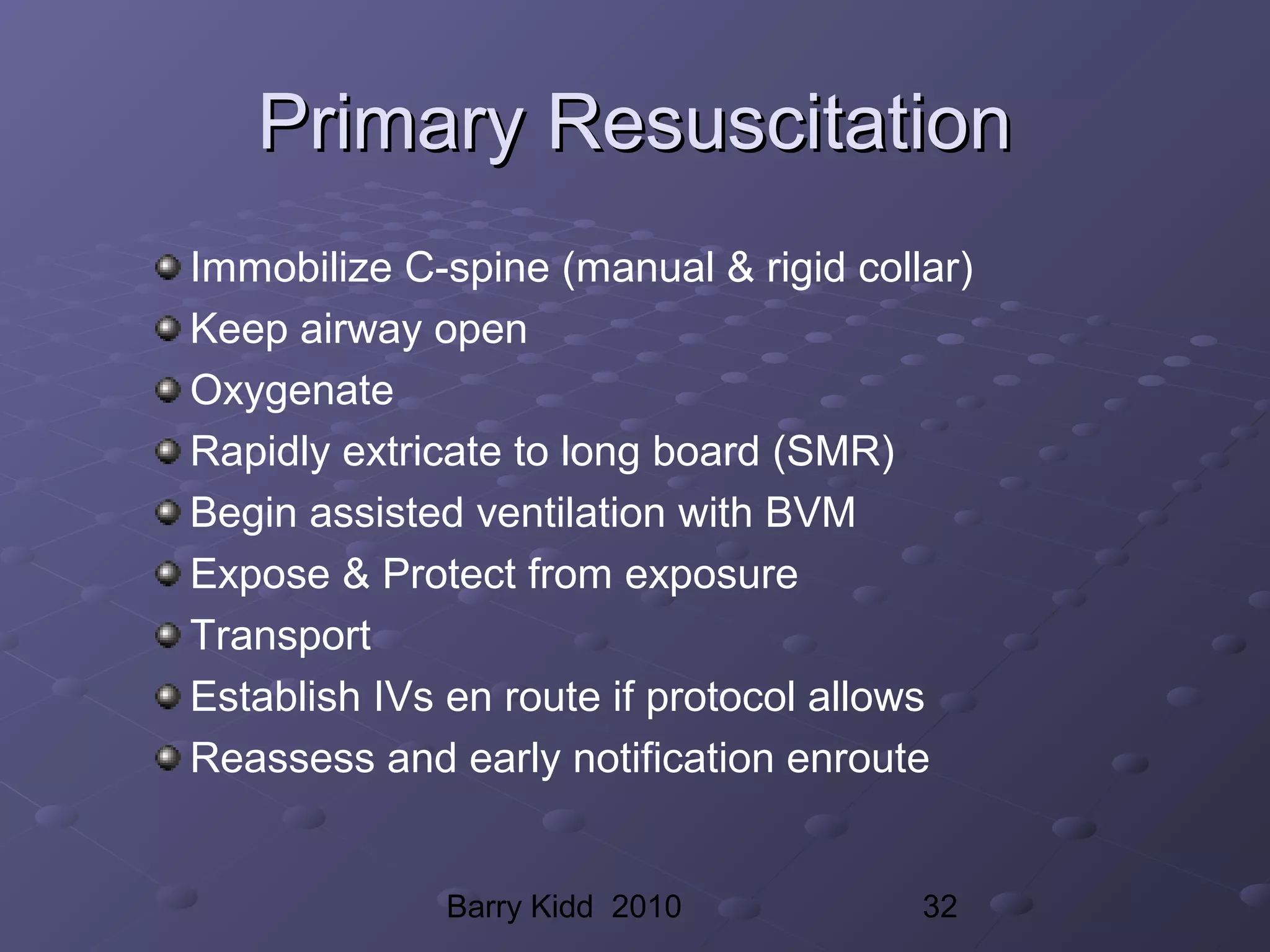 Initial assessment and management of trauma | PPT