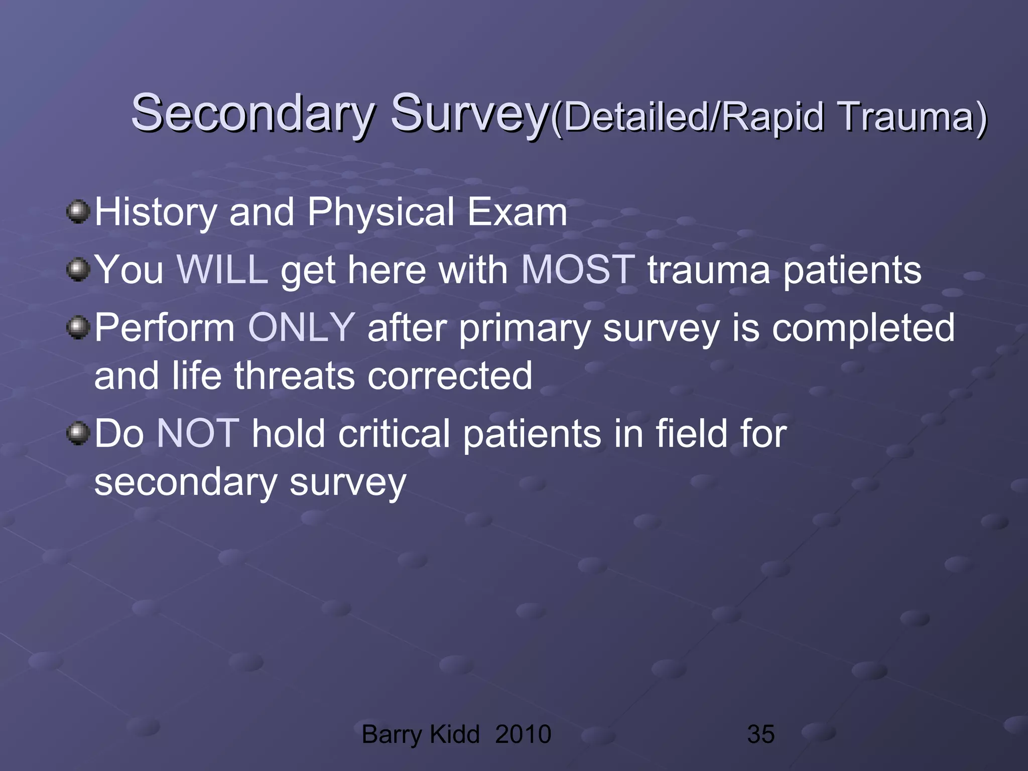 Initial assessment and management of trauma | PPT