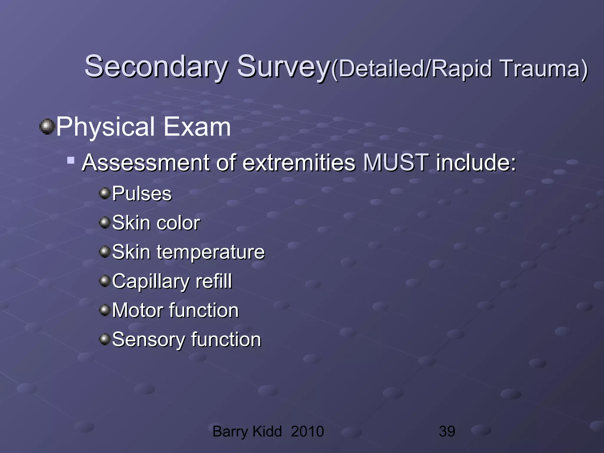 Initial assessment and management of trauma | PPT