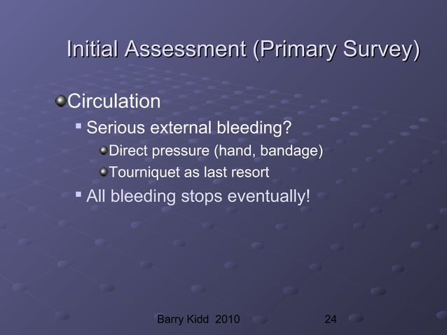 Initial assessment and management of trauma | PPT | First Aid | Injuries