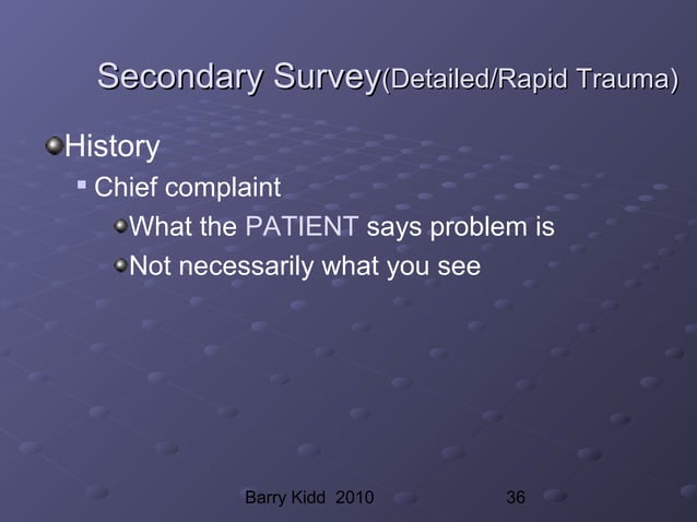 Initial assessment and management of trauma | PPT | First Aid | Injuries