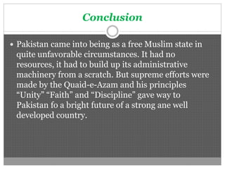 Initial difficulties of pakistan | PPTX