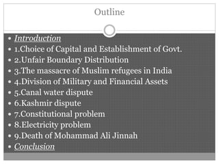 Initial difficulties of pakistan | PPTX