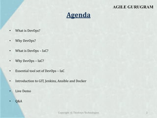 DevOps - IaC | Talk | AGILE GURUGRAM 2018 | 23 - 24 March, 2018 | PPT