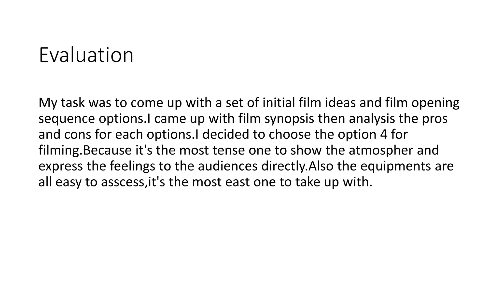 AS Media Studies Initial Film Ideas | PPTX
