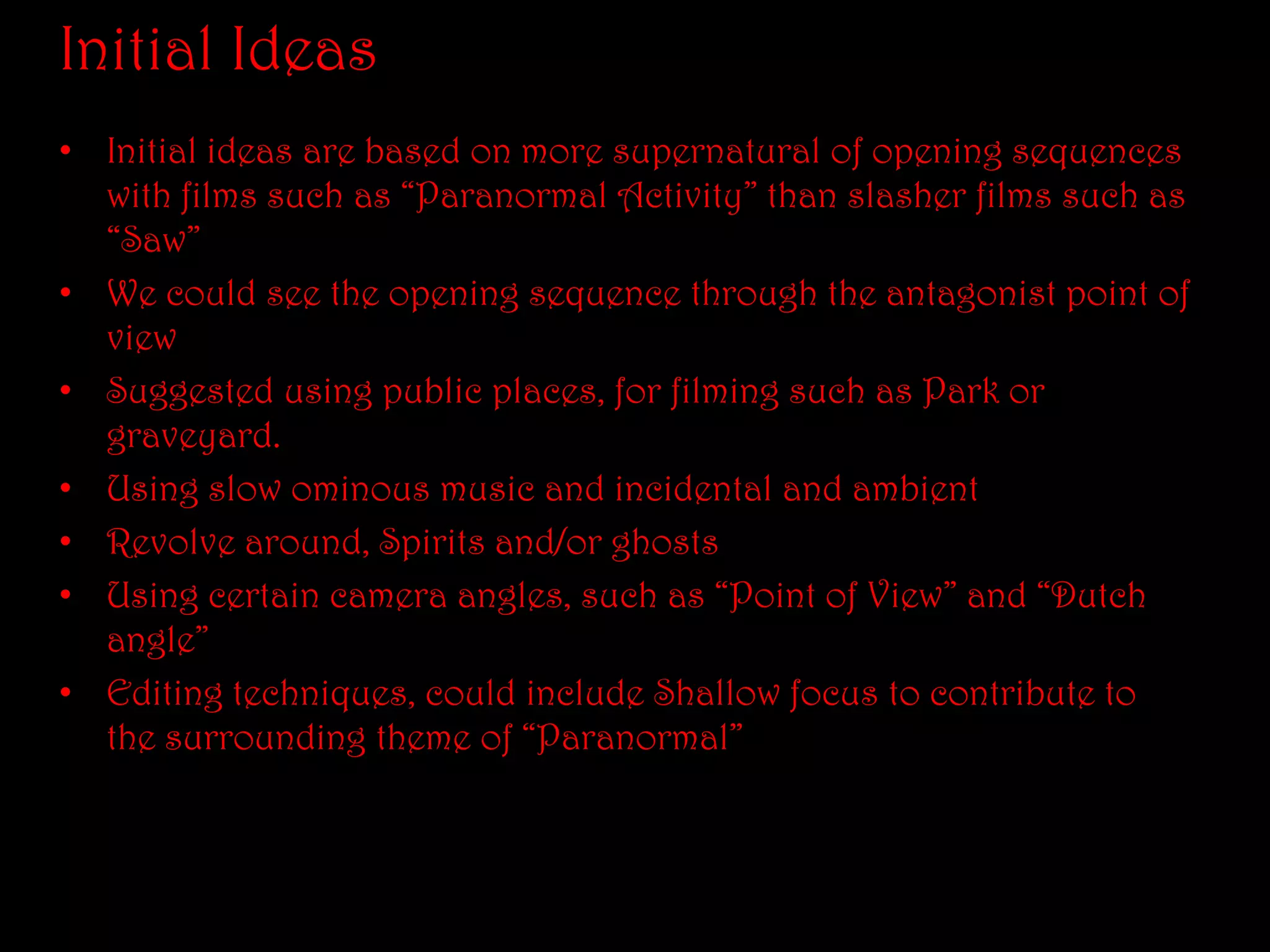 Initial ideas | PPTX