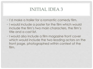 Initial ideas for A2 Media Coursework | PPT