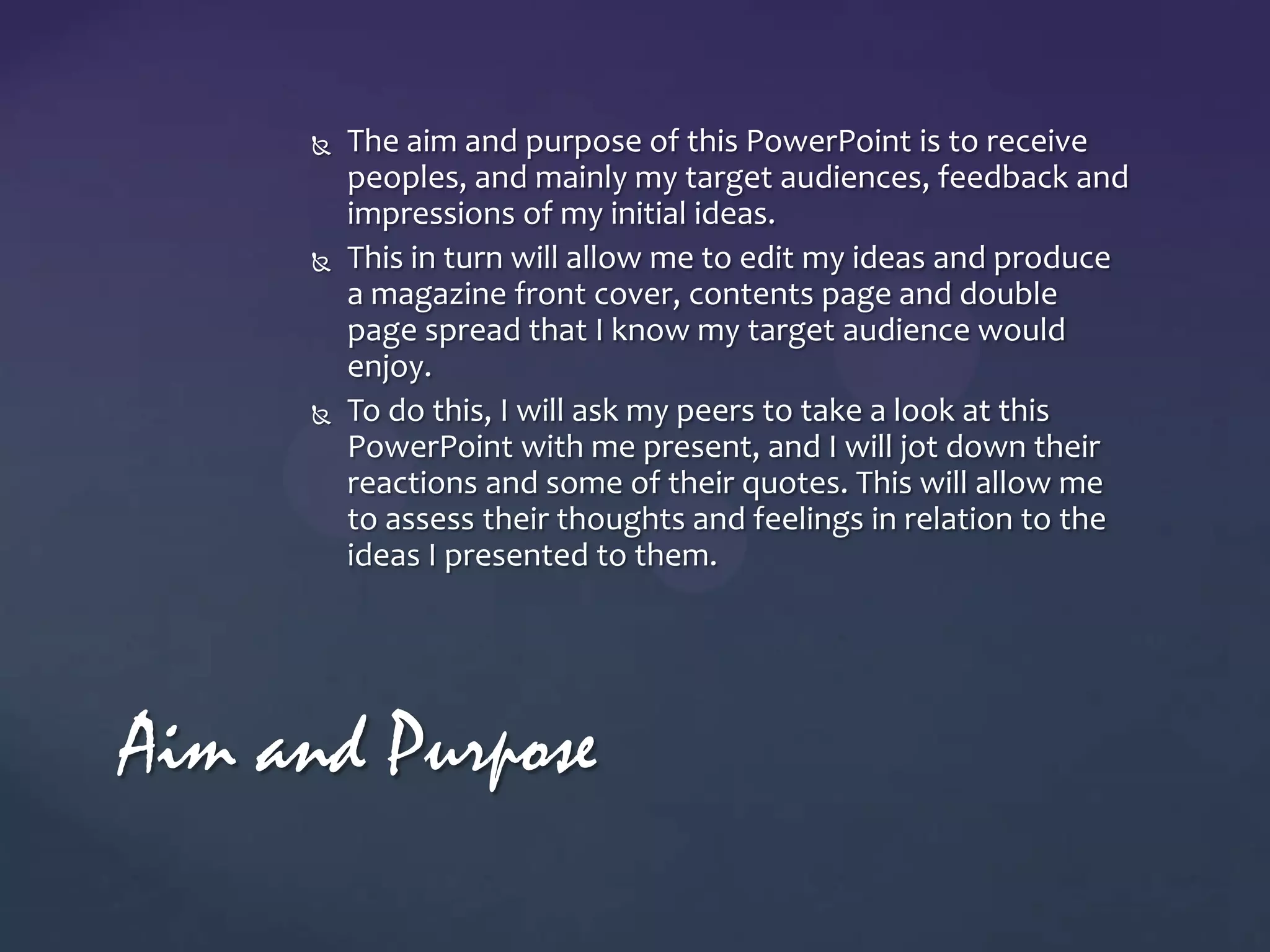 Initial ideas magazine coursework | PPT