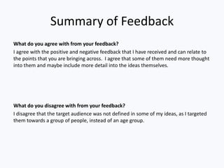 Initial ideas and feedback - Sanem | PPT