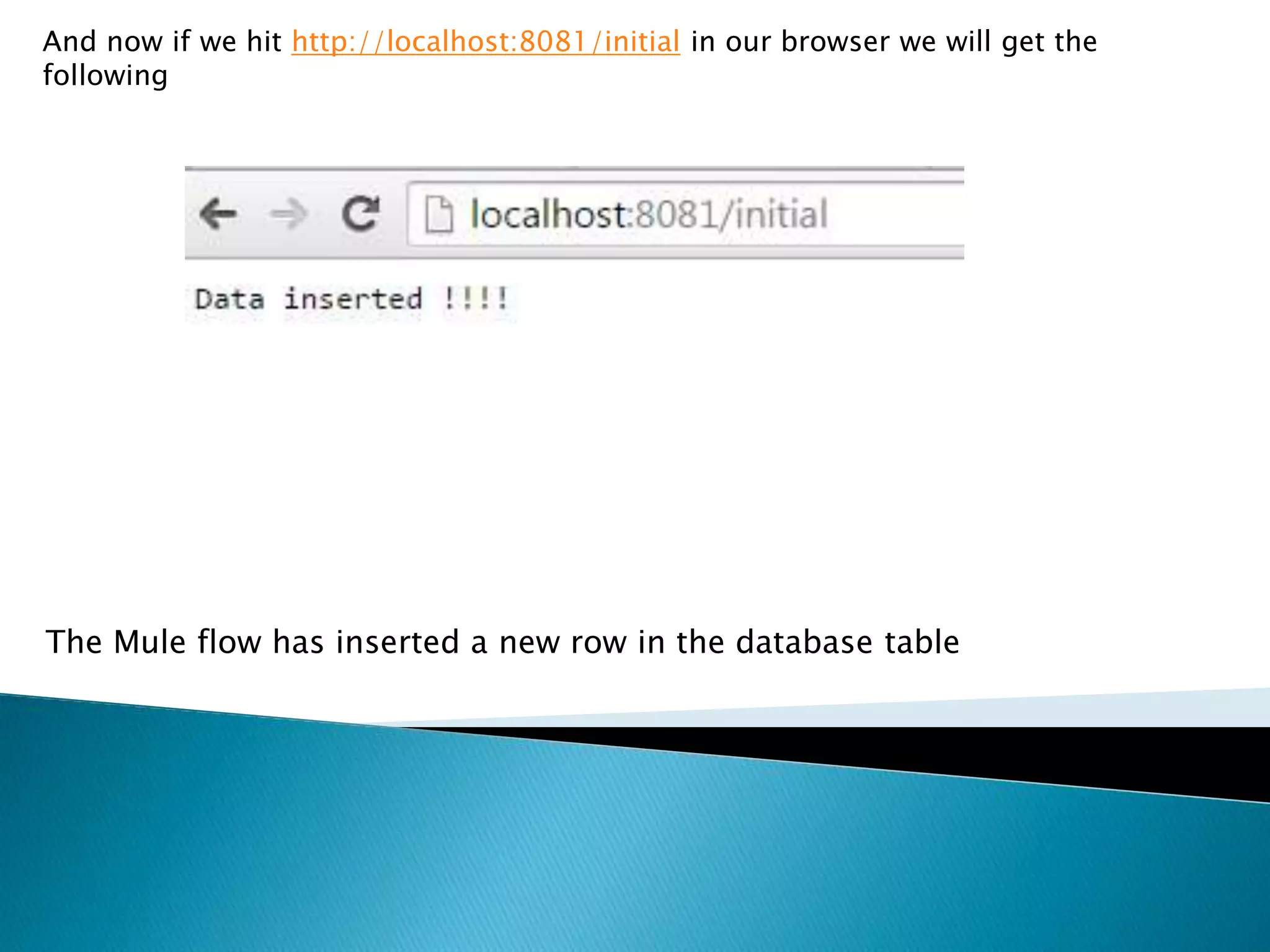 Initialize database in Mule part2 | PPT