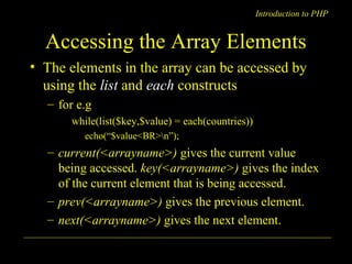 Initializing arrays | PPT | Web Development | Internet