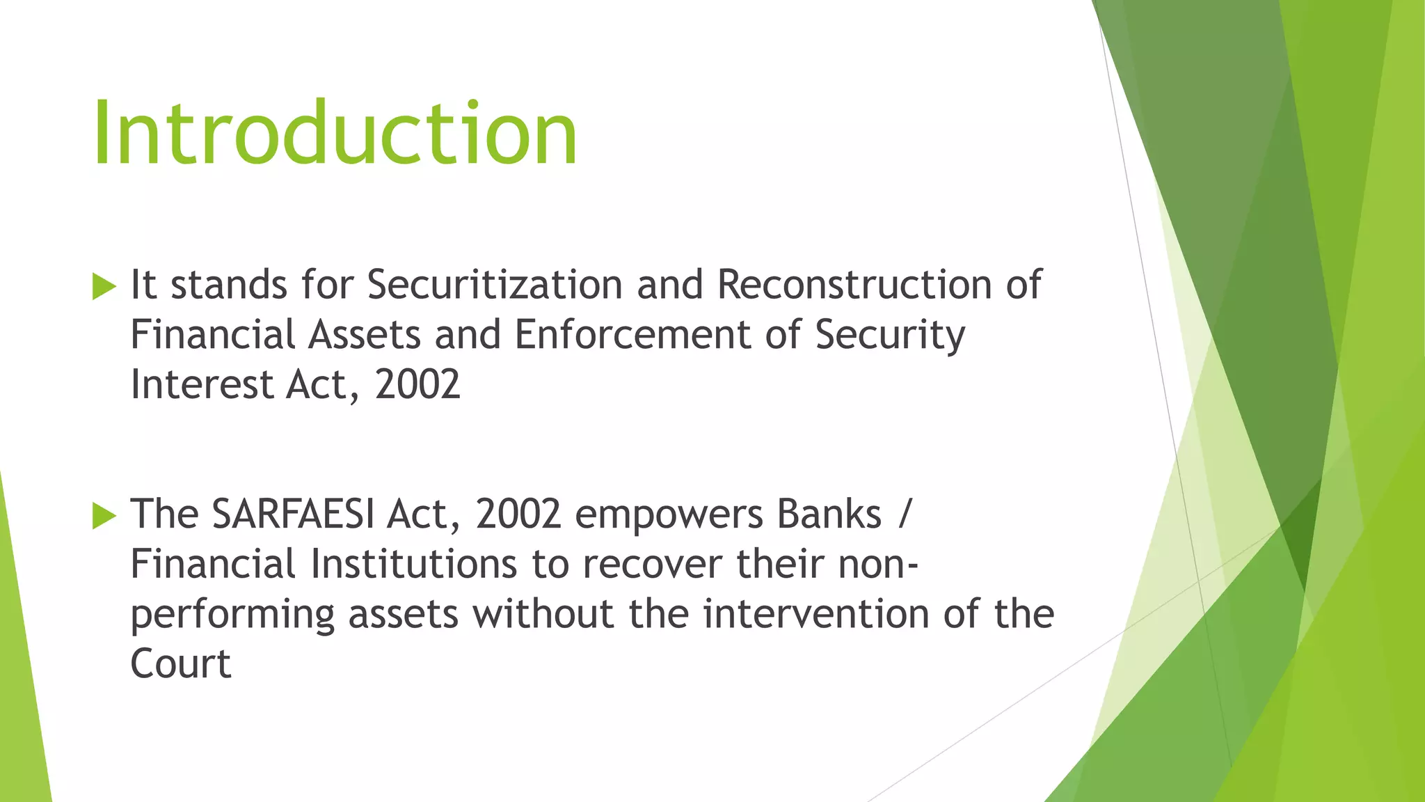 SARFAESI Act, 2002 | PPTX