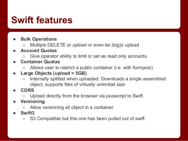 Initial presentation of swift (for montreal user group)
