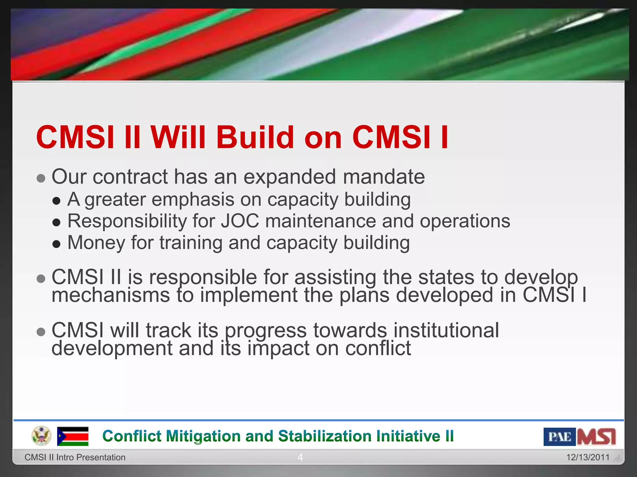 CMSI Overview | PPT
