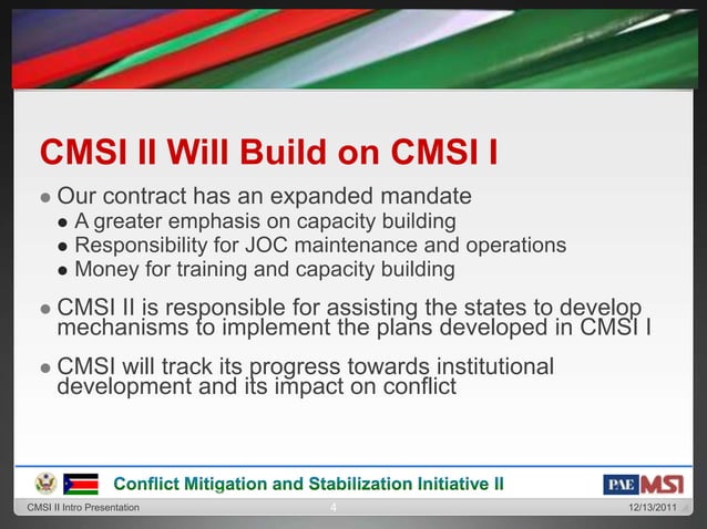 CMSI Overview | PPT
