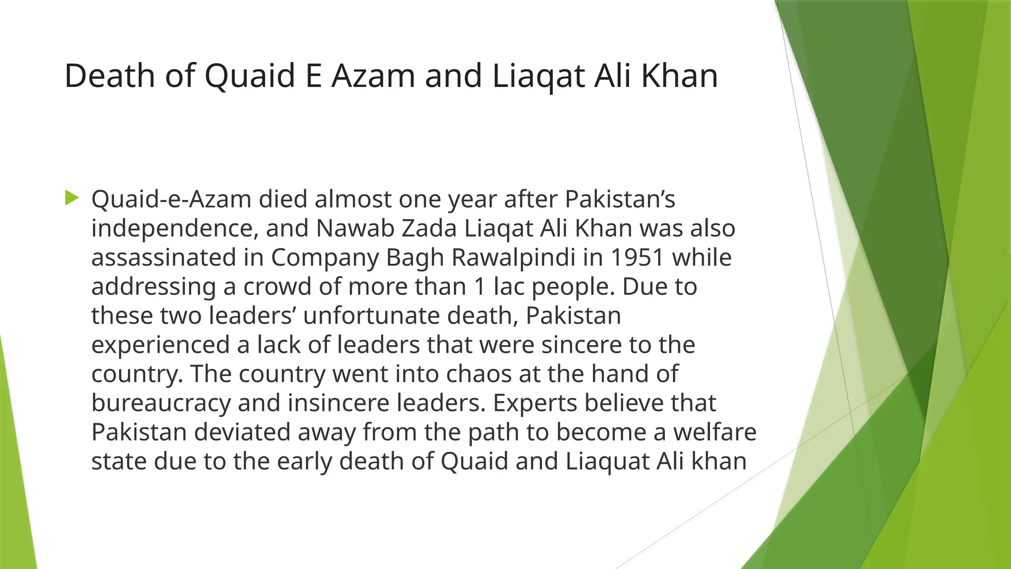 Initial Problem of Pakistan as A Nascent State | PPT