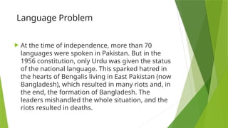 Initial Problem of Pakistan as A Nascent State | PPT