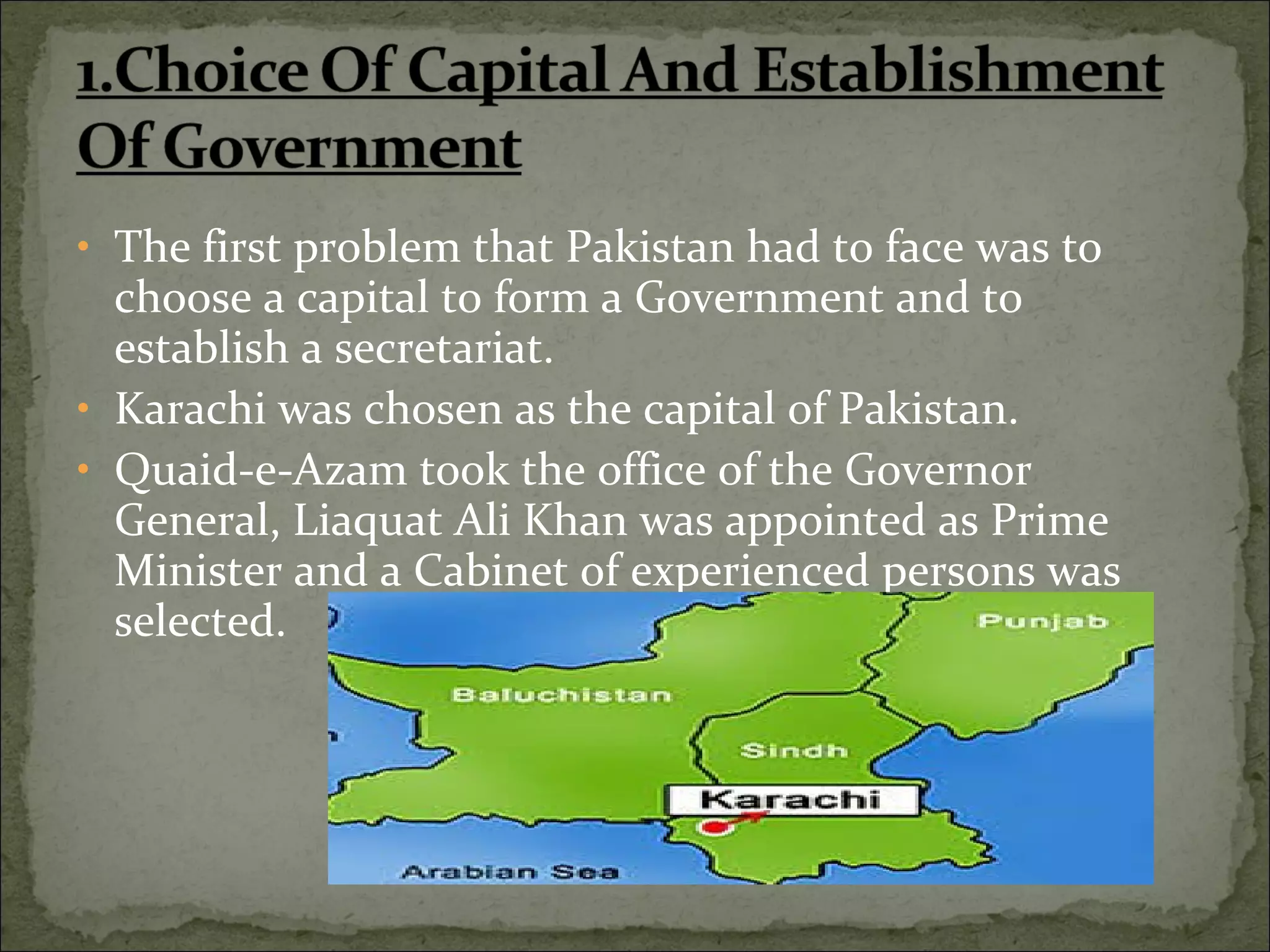 Initial problem of pakistan | PPT