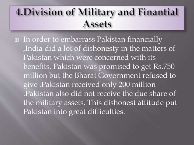 Initial problems of pakistan | PPTX