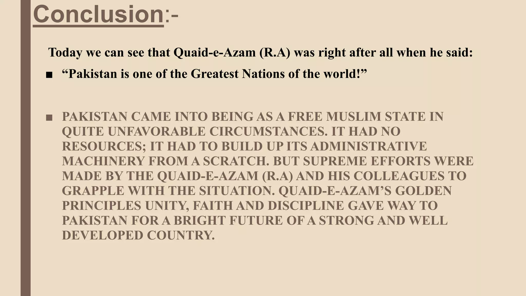 Initial problems of pakistan | PPTX