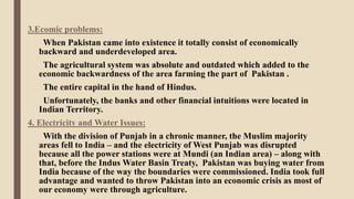 Initial problems of pakistan | PPTX