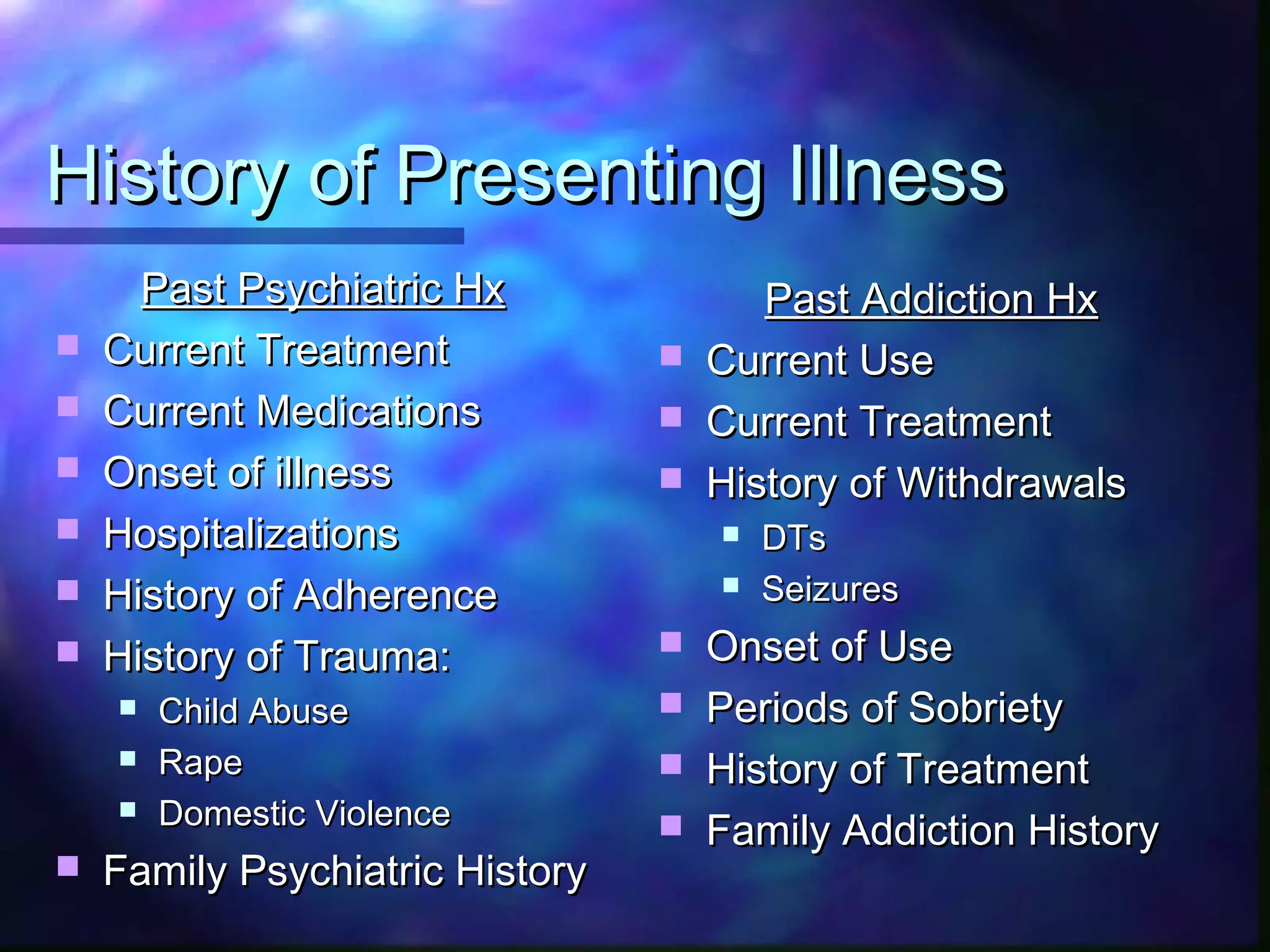 Initial psychiatric assessment | PPT