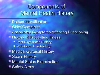 Initial psychiatric assessment | PPT