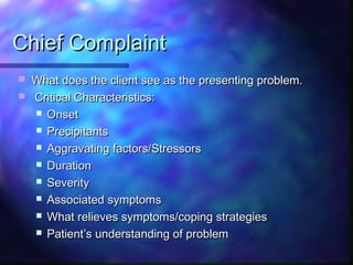 Initial psychiatric assessment | PPT