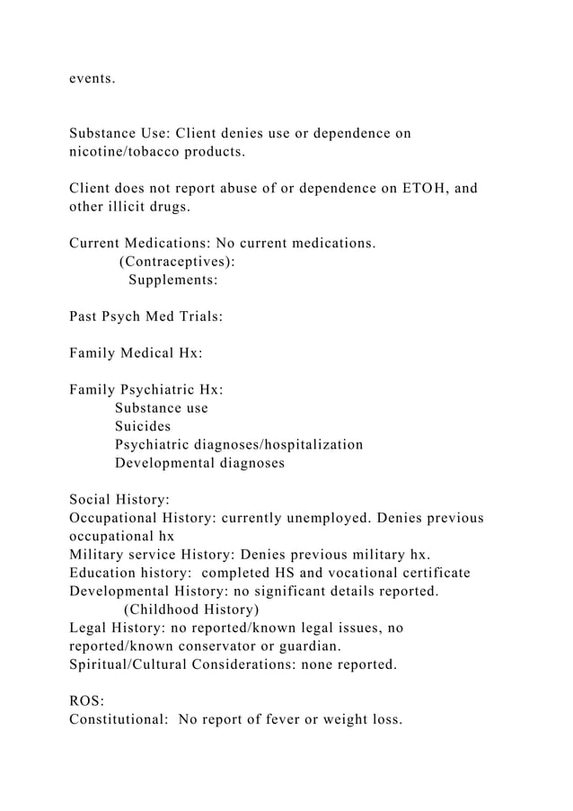 Initial Psychiatric SOAP Note TemplateThere are different ways i.docx ...