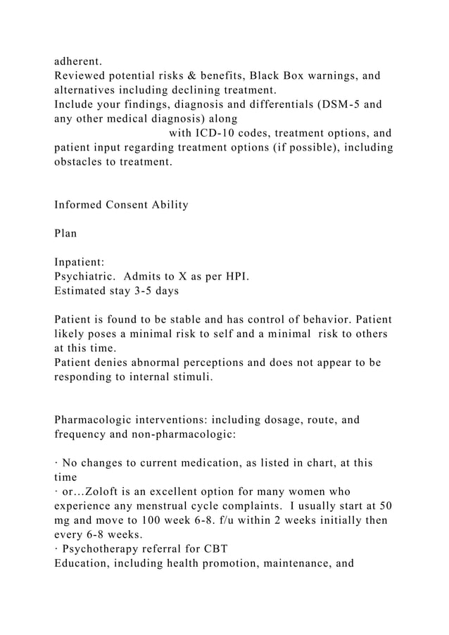 Initial Psychiatric SOAP Note TemplateThere are different ways i.docx ...