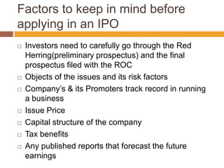 Initial public offering(ipo) | PPTX