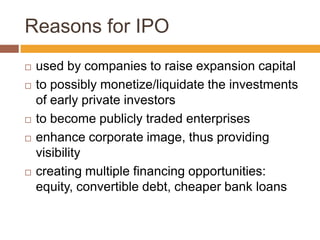 Initial public offering(ipo) | PPTX