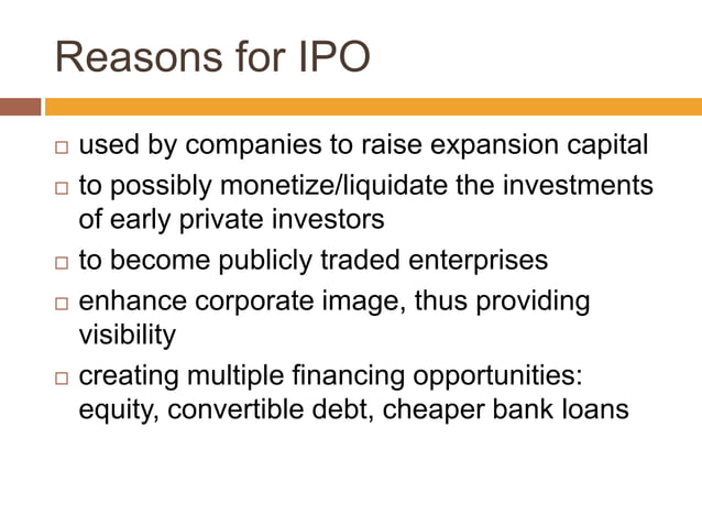 Initial public offering(ipo) | PPTX