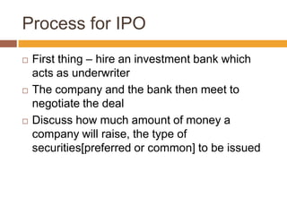 Initial public offering(ipo) | PPTX