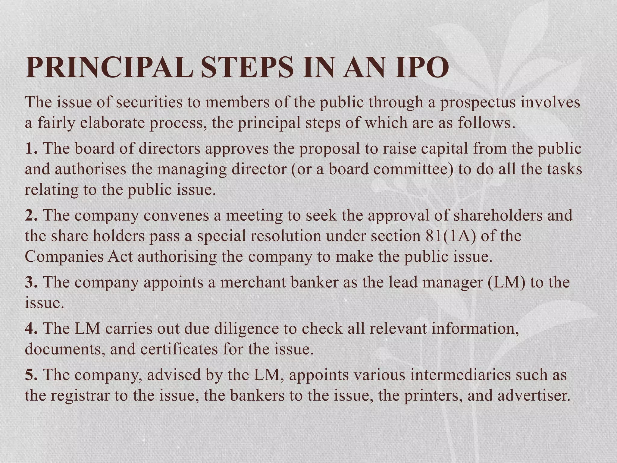Initial public offering(ipo) | PPTX