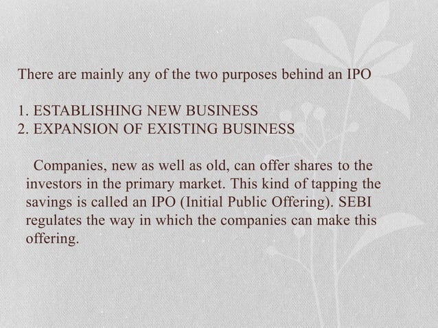 Initial public offering(ipo) | PPTX